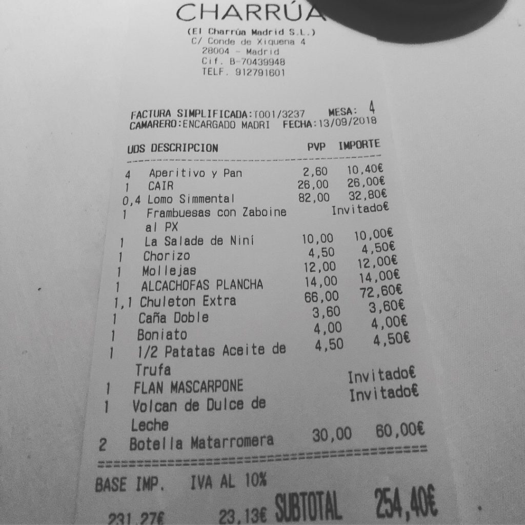 CHARRÚA MADRID | Dime un restaurante...